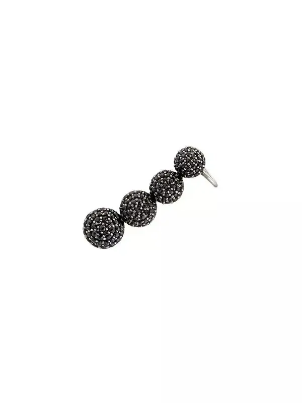 ALINKA 18kt White Gold Black Caviar Diamond Left Slider Earring - Silver