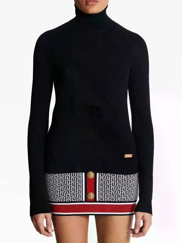 Balmain Logo-plaque Wool Jumper