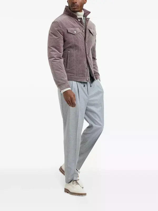 Brunello Cucinelli Pressed-crease Wool Trousers - Grey