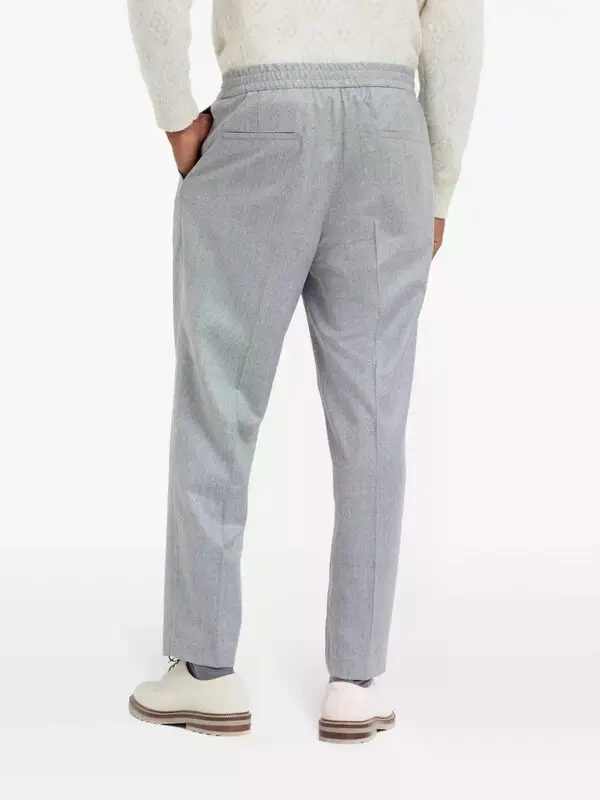 Brunello Cucinelli Pressed-crease Wool Trousers - Grey