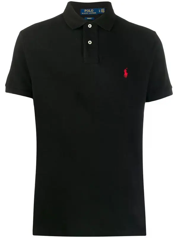 Polo Ralph Lauren Embroidered Logo Polo Shirt - Black