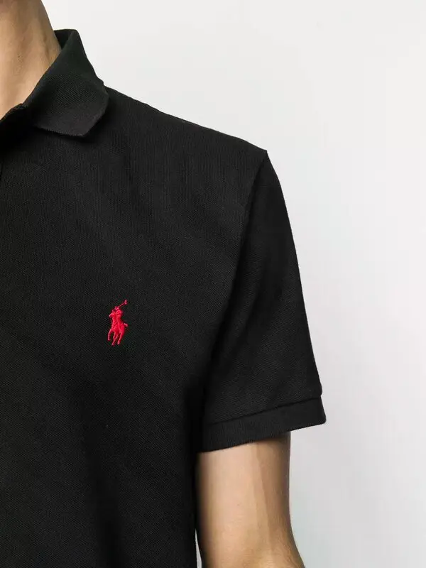 Polo Ralph Lauren Embroidered Logo Polo Shirt - Black