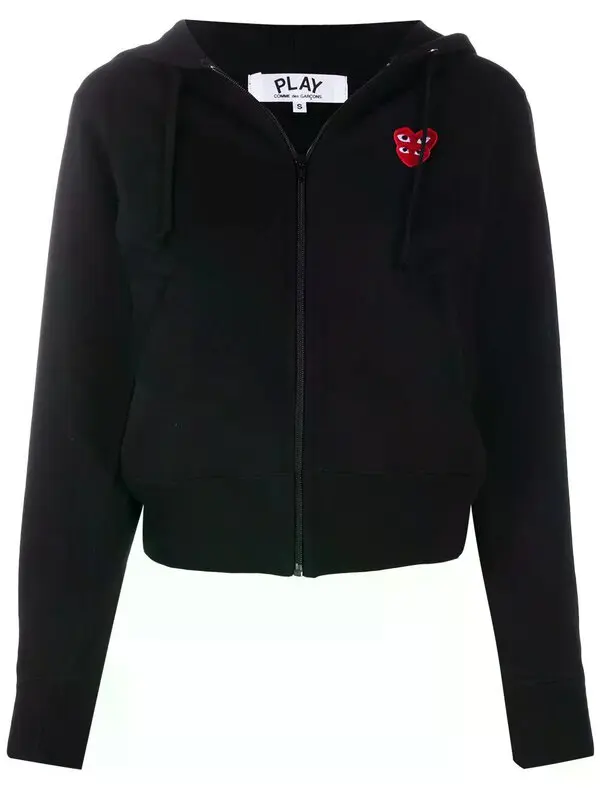 Play Comme Des Garcon Logo-motif Zip-up Hoodie