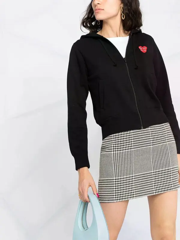 Play Comme Des Garcon Logo-motif Zip-up Hoodie