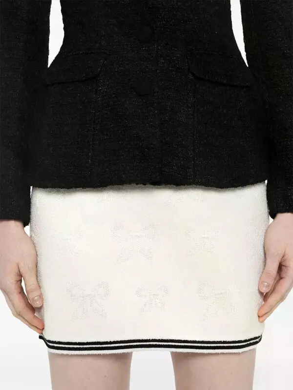 SELF-PORTRAIT Bow-jacquard Mini Skirt