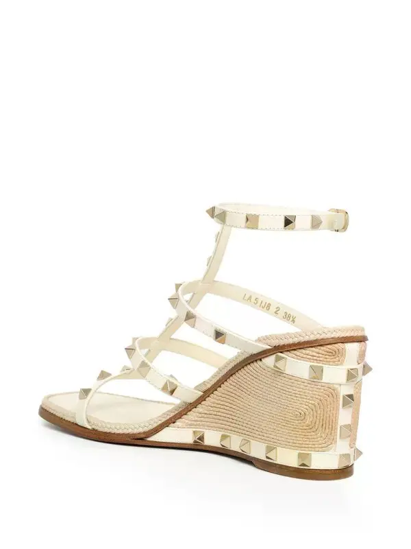 Valentino Garavani Rockstud Wedge Sandals In Calfskin
