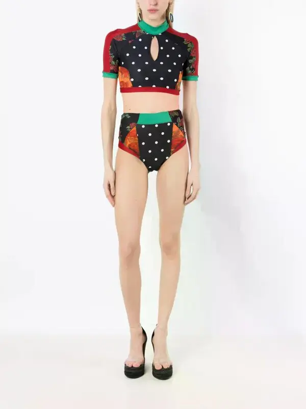 AMIR SLAMA Patchwork-design Bikini Set