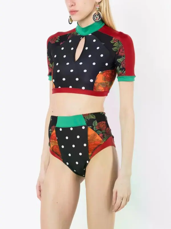 AMIR SLAMA Patchwork-design Bikini Set