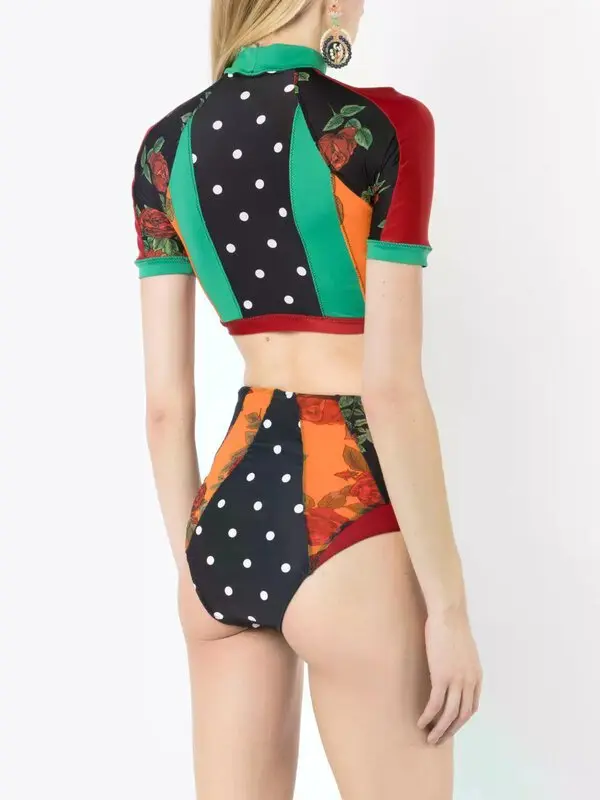 AMIR SLAMA Patchwork-design Bikini Set