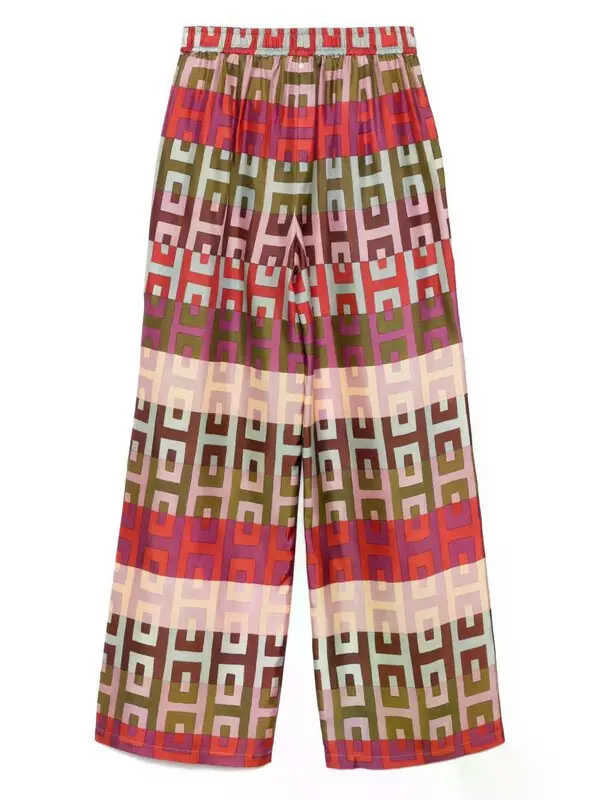 Lorena Antoniazzi Geometric Print Silk Trousers - Red