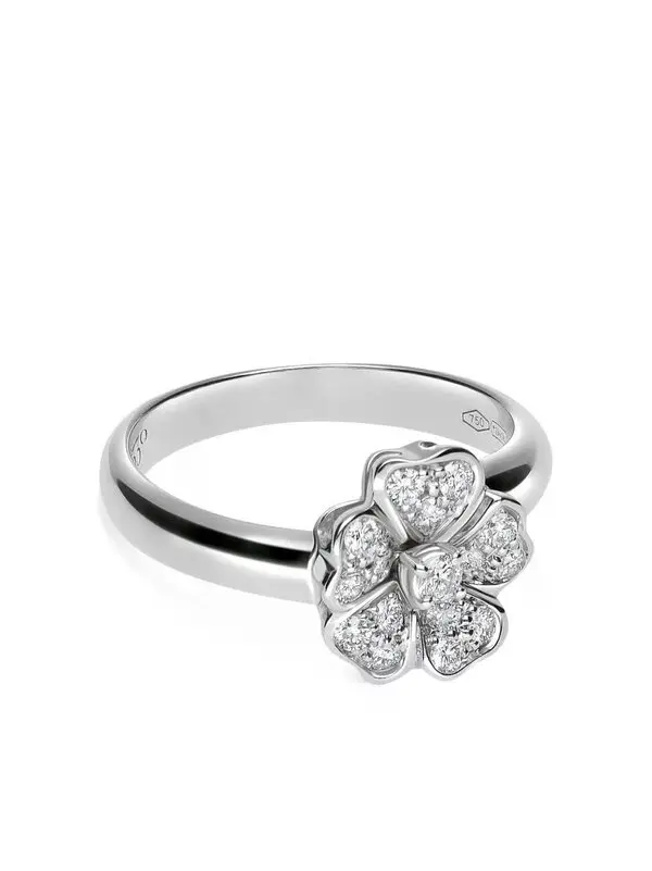 LEO PIZZO 18kt White Gold Flora Diamond Ring - Silver