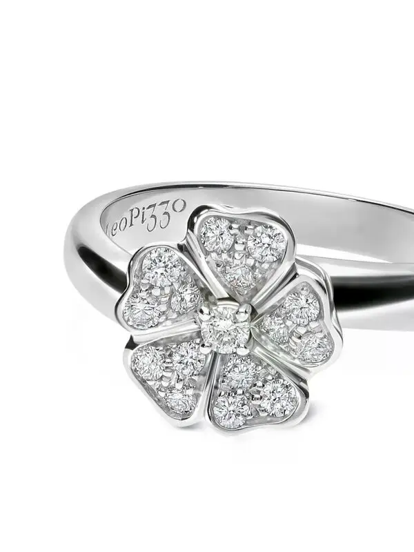 LEO PIZZO 18kt White Gold Flora Diamond Ring