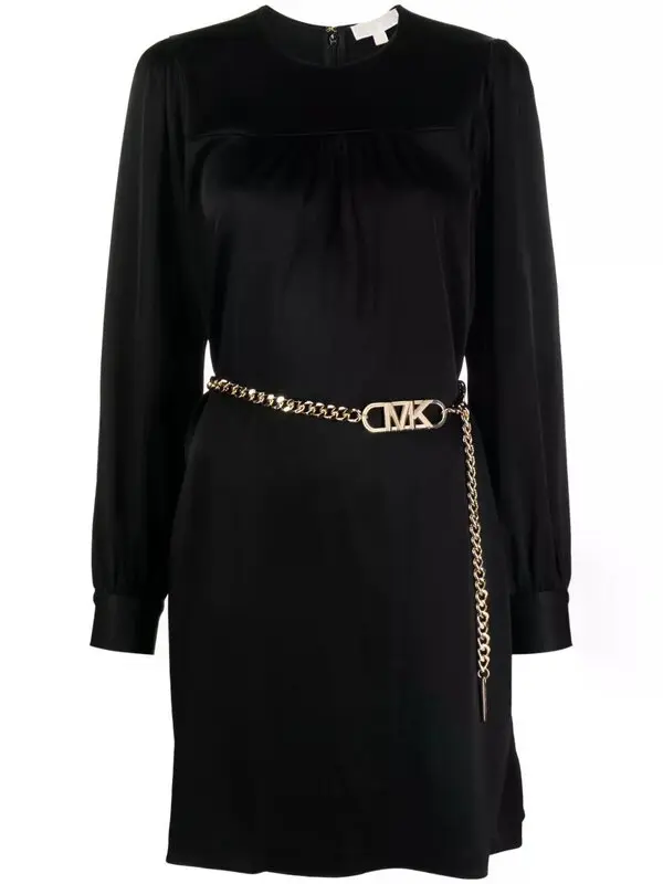 Michael Kors Belted Satin Minidress
