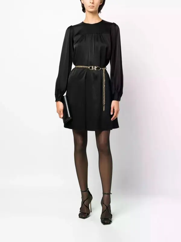 Michael Kors Belted Satin Minidress