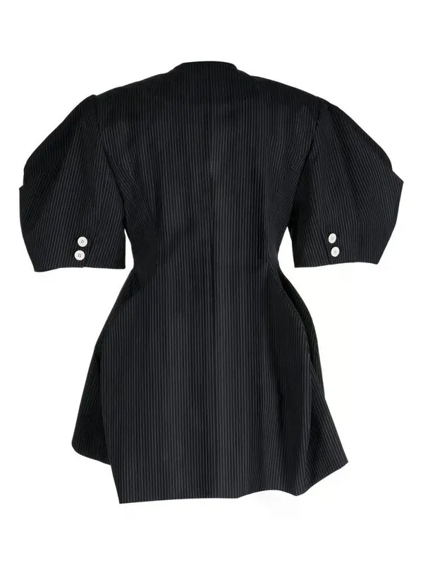ENFOLD Pinstripe Short-sleeve Blouse