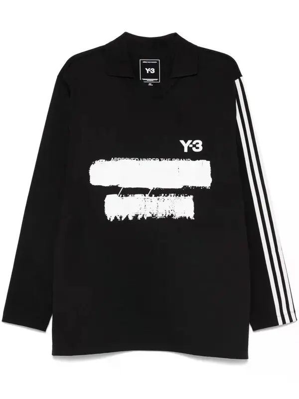 Y3 Graphic-logo Long-sleeves Polo Shirt