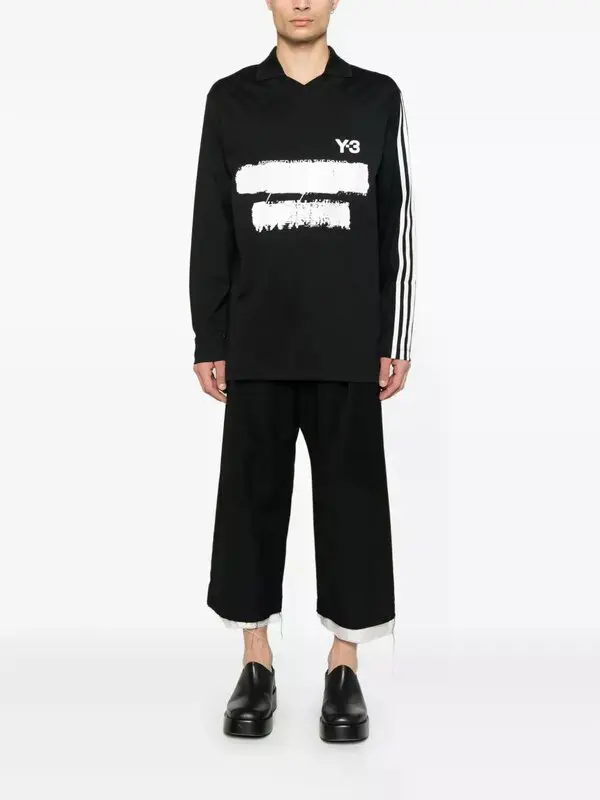 Y3 Graphic-logo Long-sleeves Polo Shirt