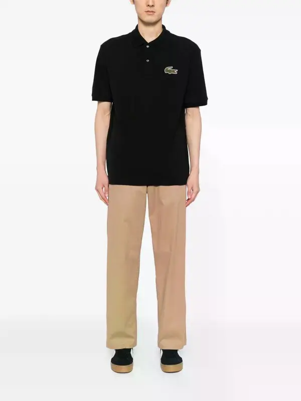 Lacoste Logo-appliqué Polo Shirt - Black