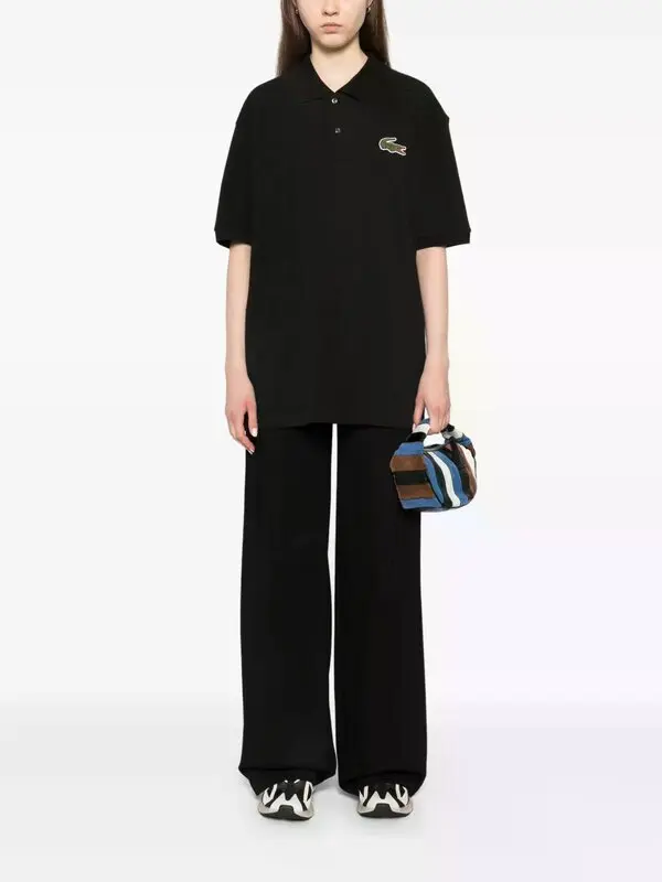 Lacoste Logo-appliqué Polo Shirt - Black