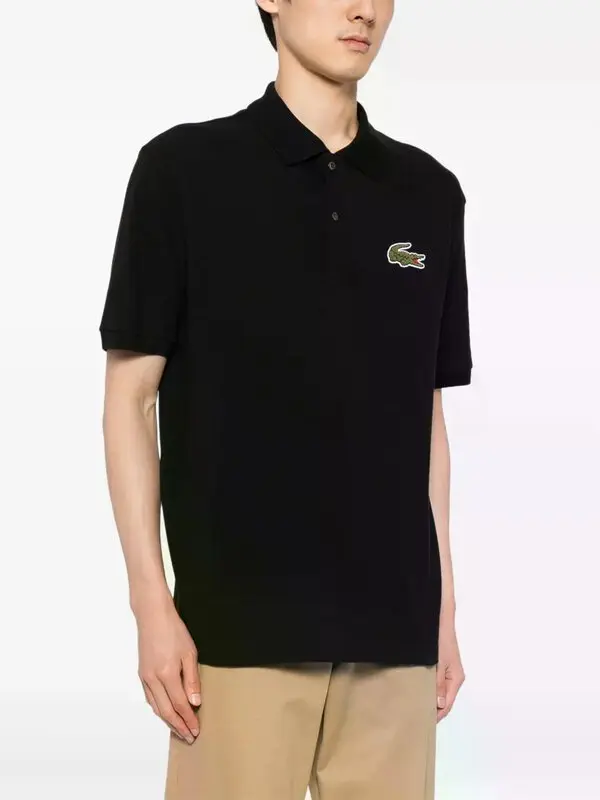 Lacoste Logo-appliqué Polo Shirt - Black