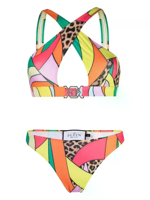 Philipp Plein Crossover-strap Bikini Set