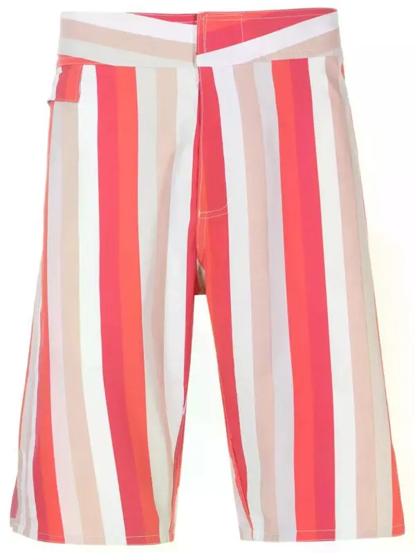 AMIR SLAMA Striped Bermuda Shorts - Orange