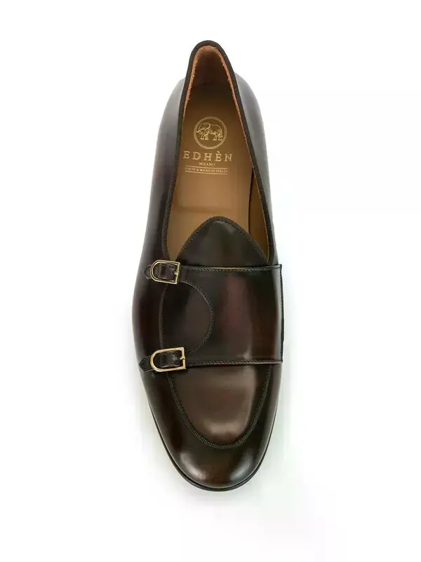 EDHEN MILANO Brera Double Strap Loafers - Brown