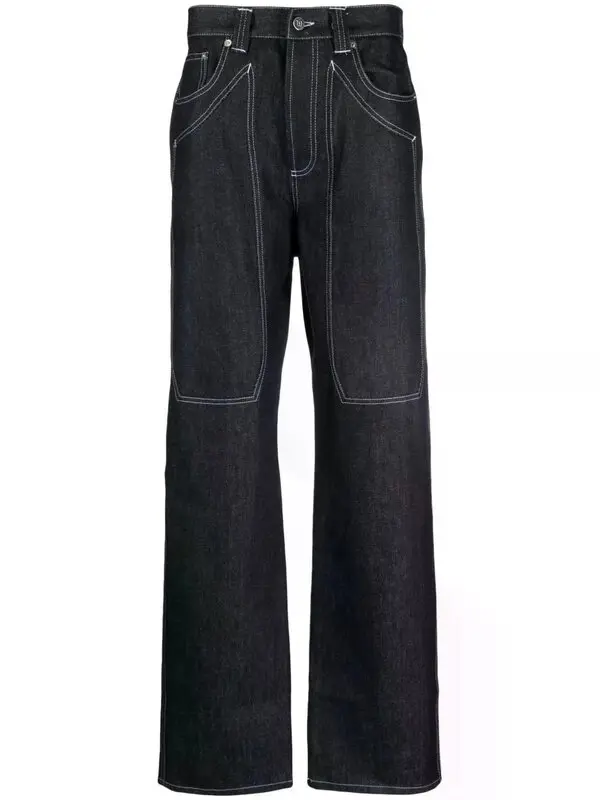 WINNIE N.Y.C Contrast-stitching Straight-leg Jeans