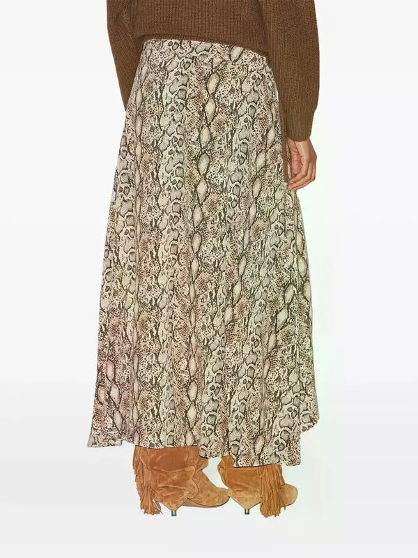 Isabel Marant Étoile Abstract Printed High-low Hem Skirt - Neutrals