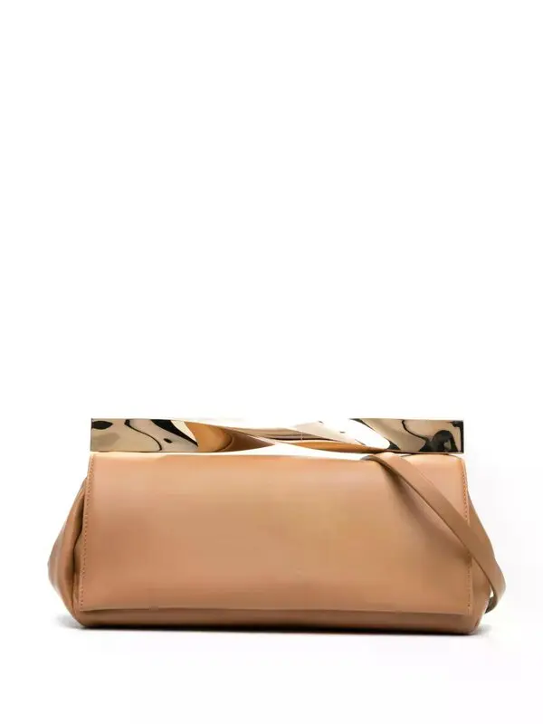 AQUAZZURA Twist Leather Clutch