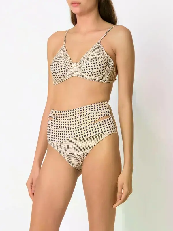 AMIR SLAMA Polka-dot Print High-rise Bikini