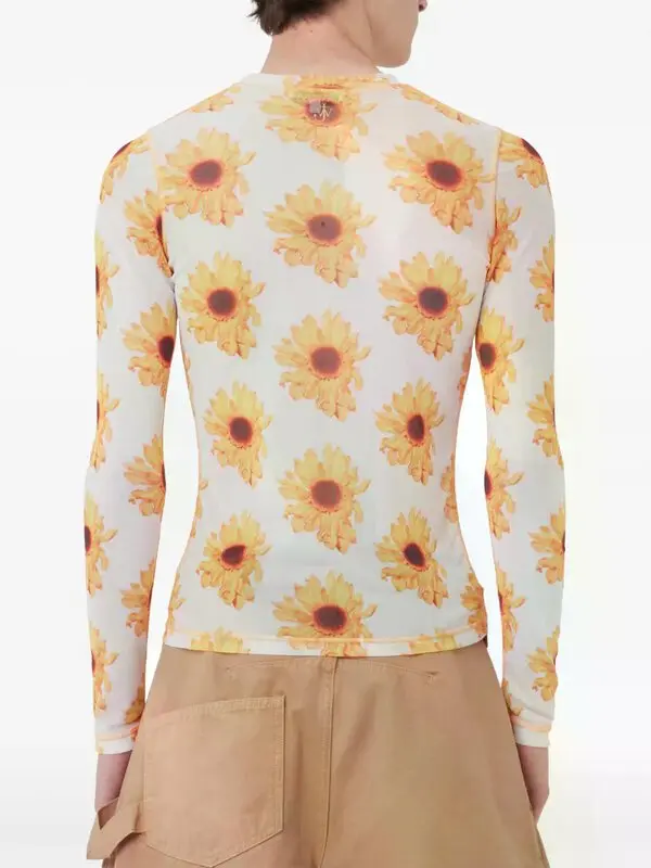 JW Anderson Floral-print Sheer Top