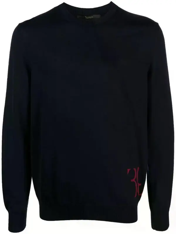 BILLIONAIRE Monogram-embroidered Knitted Jumper