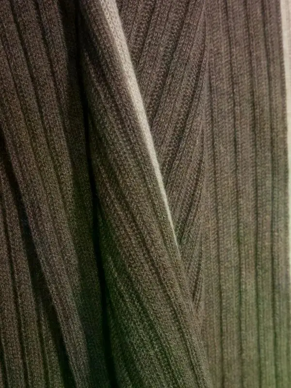 DELL'OGLIO Ribbed Knit Scarf - Brown