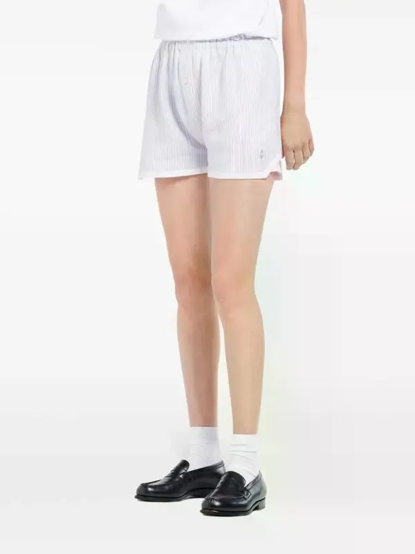 BARRIE Striped Lambswool-cashmere Shorts