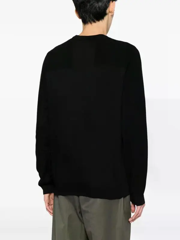BOSS Logo-print Ribbed Jumper - Black