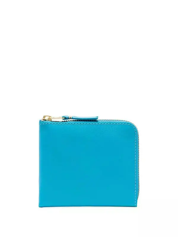 Comme Des Garçons Zip-around Leather Wallet - Blue