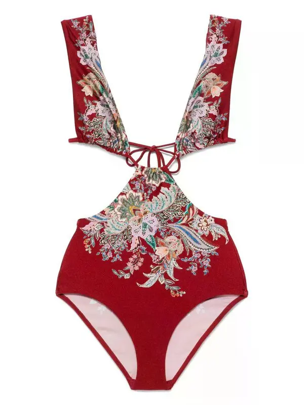 Zimmermann Rhiannon Paisley Print Swimsuit - Red