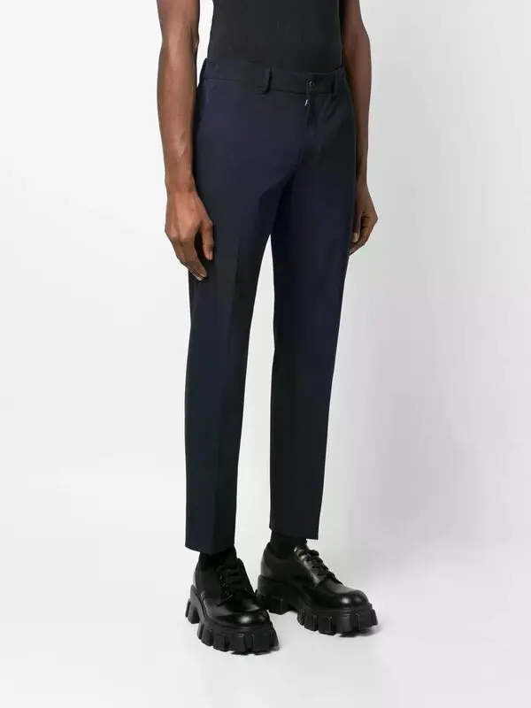 Prada Cropped Tailored Trousers - Blue