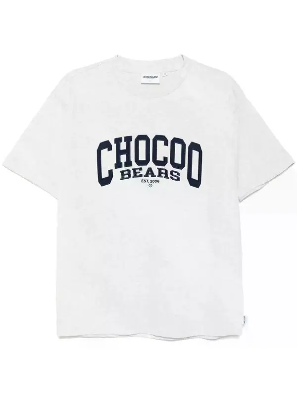 CHOCOOLATE Logo-embroidered T-shirt - Grey