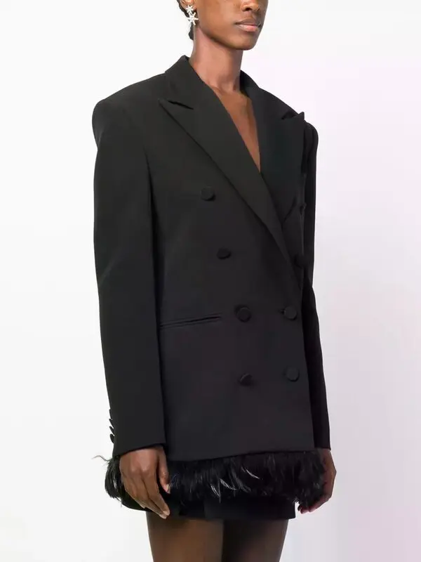 Giuseppe Di Morabito Feather-trim Double-breasted Blazer