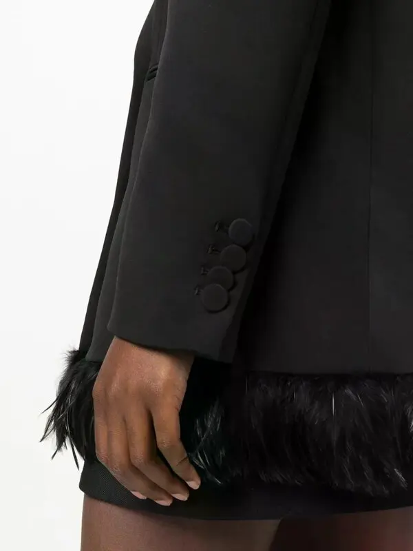 Giuseppe Di Morabito Feather-trim Double-breasted Blazer