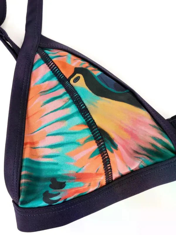 DUSKII Tropical Print Triangle Bikini Top - Multicolour