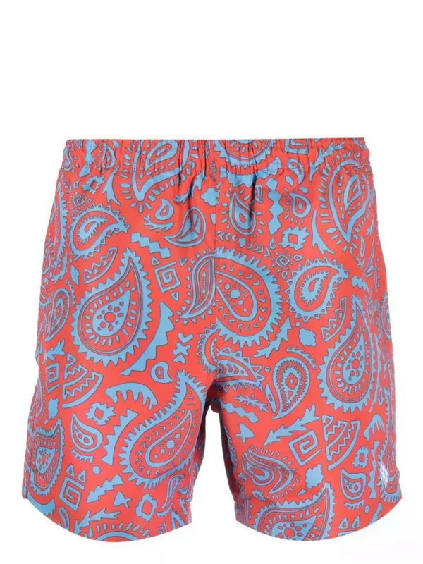 COUNTY OF MILAN Paisley-print Swim Shorts - Red