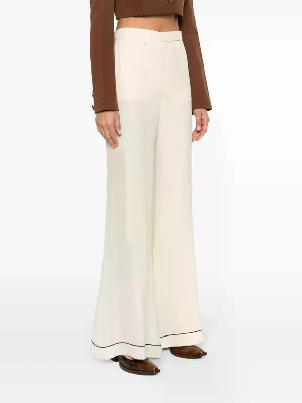 Prada High-waisted Flared Silk Trousers