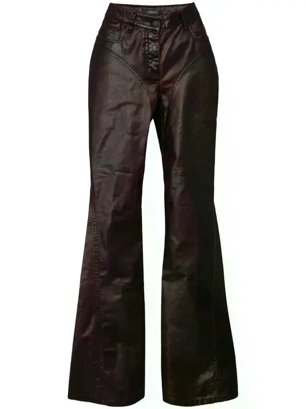 MUGLER Waxed Flare Jeans