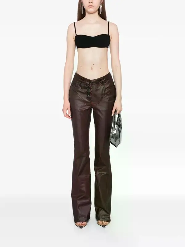 MUGLER Waxed Flare Jeans