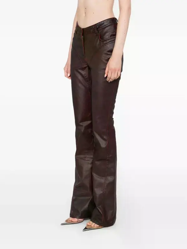 MUGLER Waxed Flare Jeans