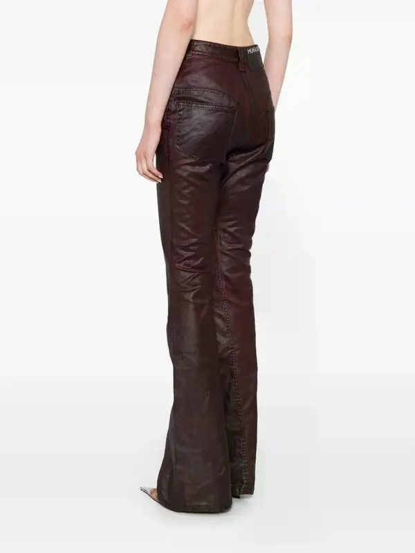MUGLER Waxed Flare Jeans