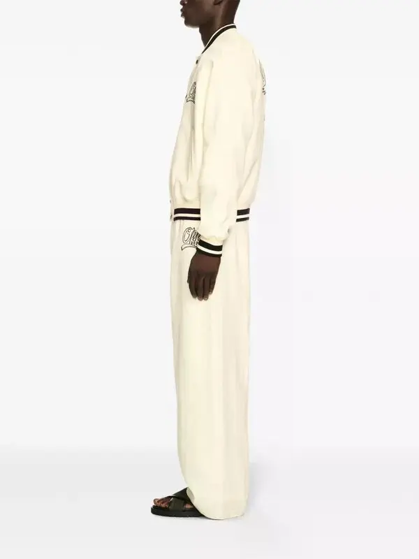 Off-White Logo Print Wide Leg Trousers